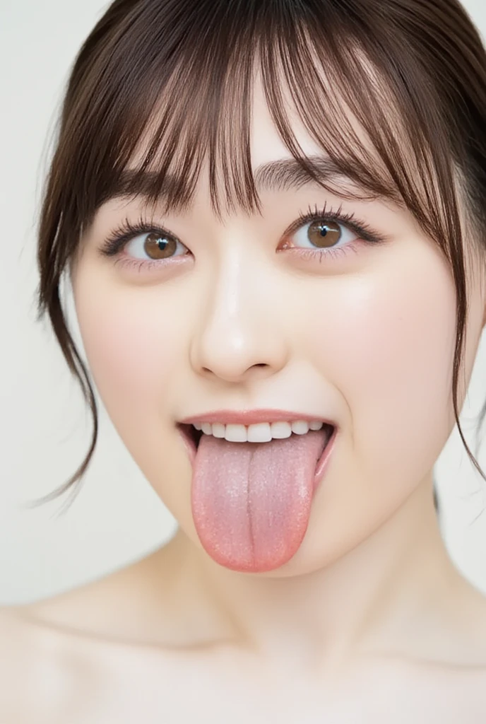 her tongue contains drool that doesn't catch the eye 、her tongue is ...