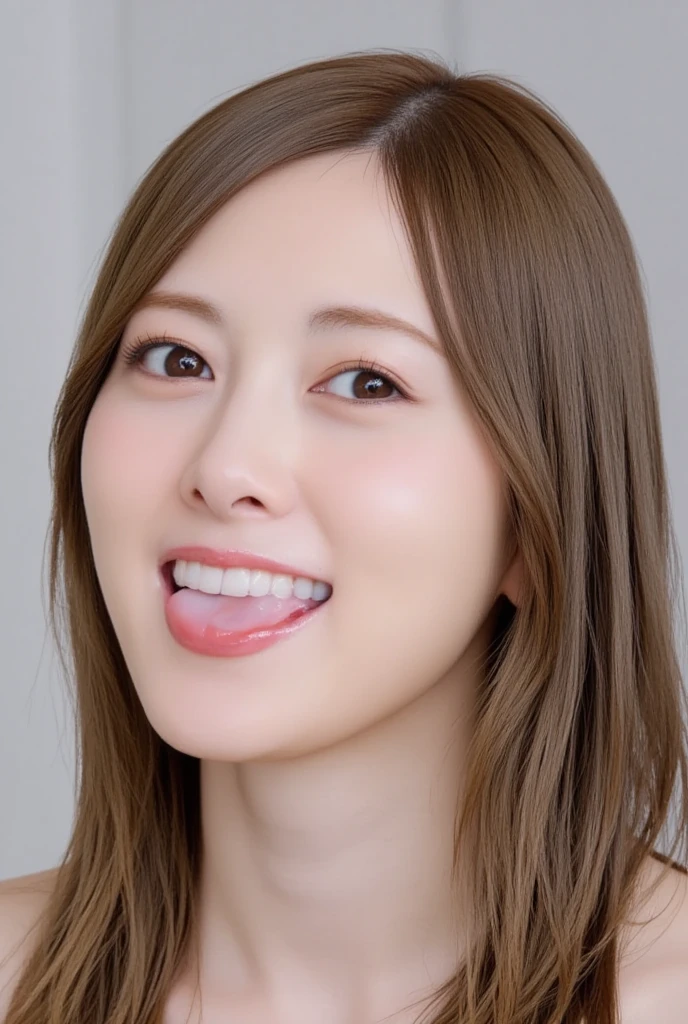 an unobtrusive tongue that contains drooling 、Her tongue is - SeaArt AI