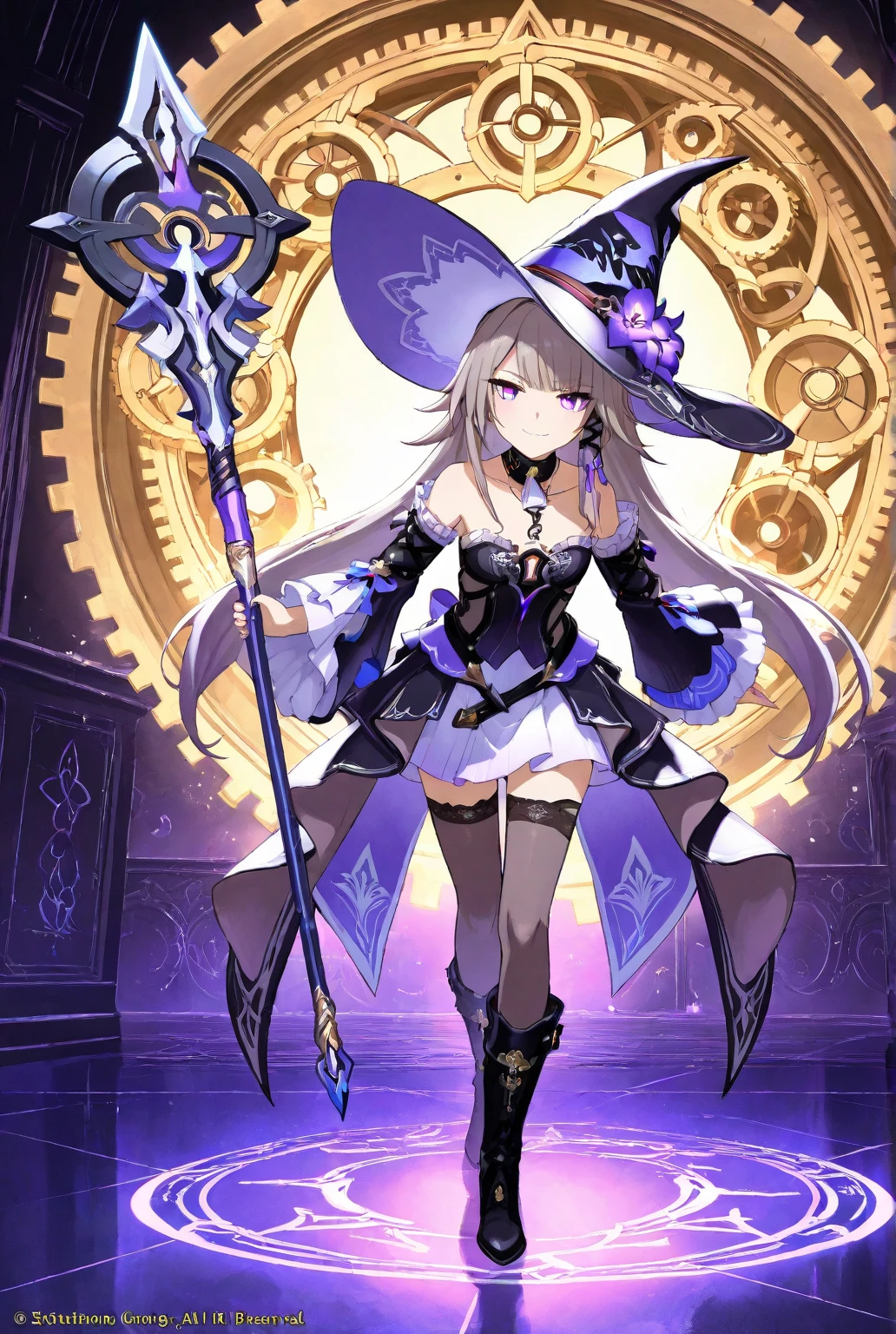 Herta (Honkai: Star Rail), full body, standing pose, facing forward ...