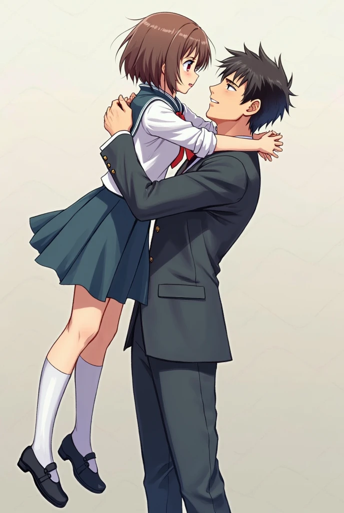 ANIME STYLE, GROWN MAN GRABS BY COLLAR LIFTING HER IN THE AIR - SeaArt AI