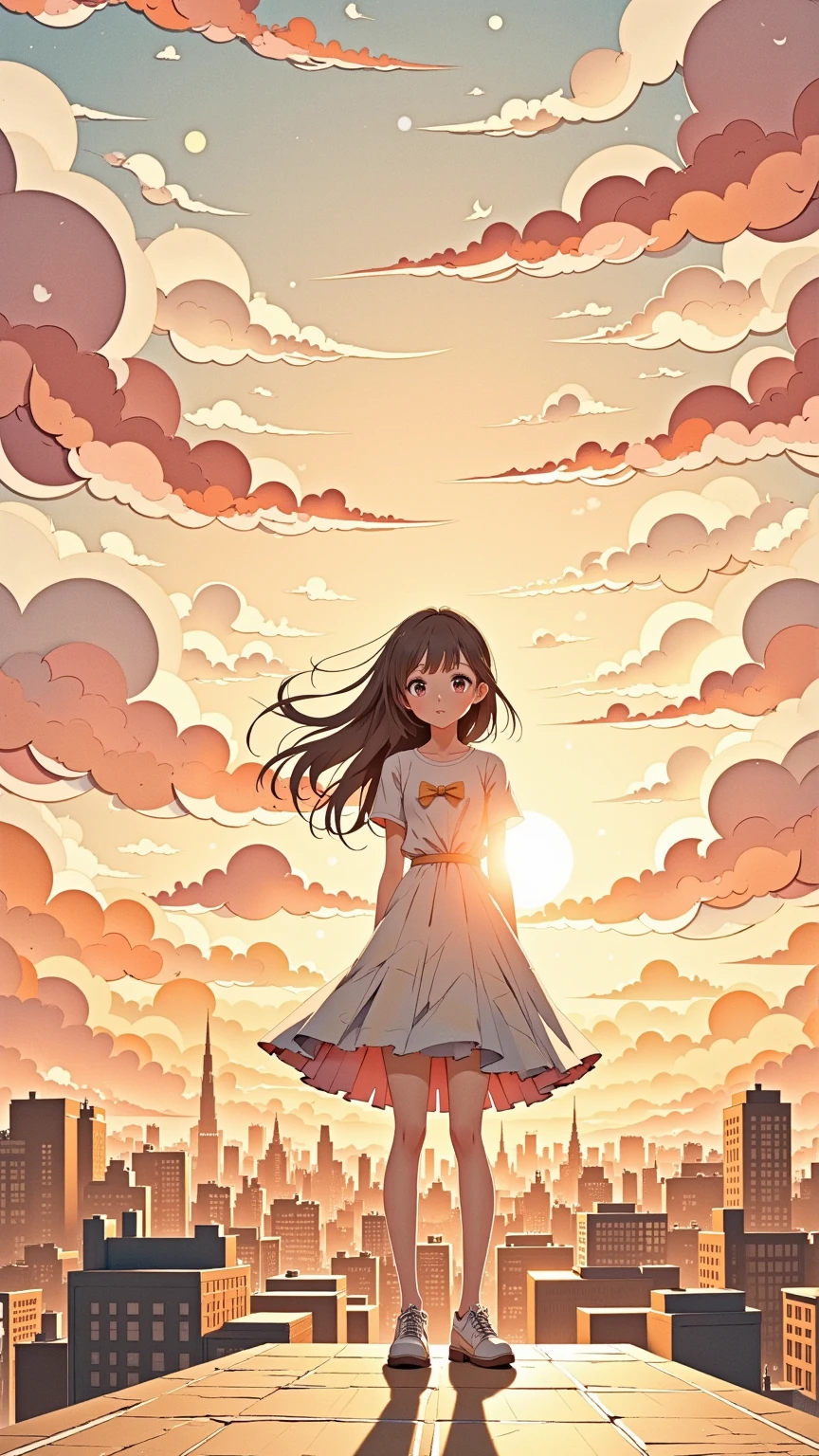 A delicate pencil sketch of a beautiful anime girl standing on a ...