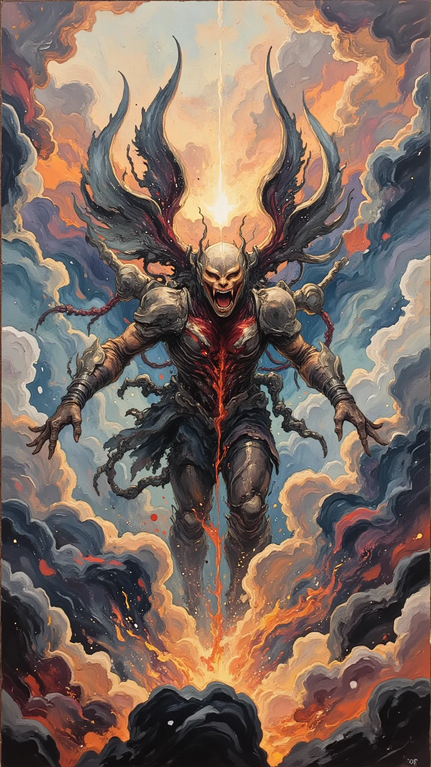 A monstrous final boss that blends fallen angel and biomechanical ...