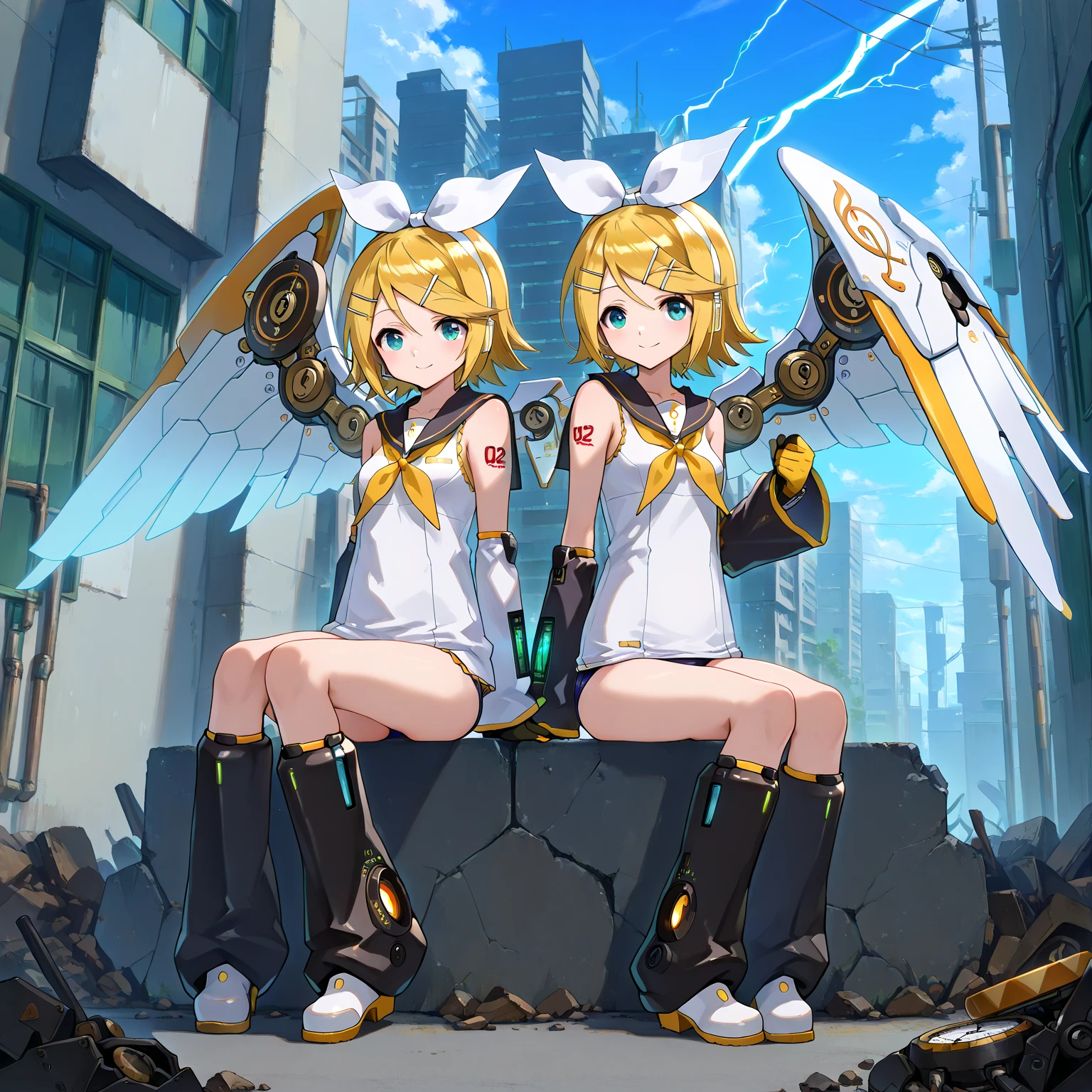 Watch from behind ,1 person, Kagamine Rin, kagamine Rin, short hair ...