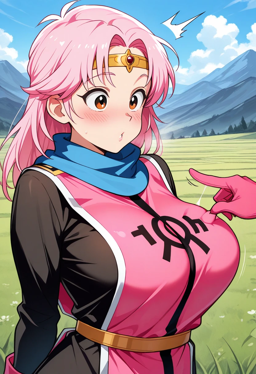 Masterpiece, Highest Quality, 1 girl, solo, Priest mm, pink hair ...