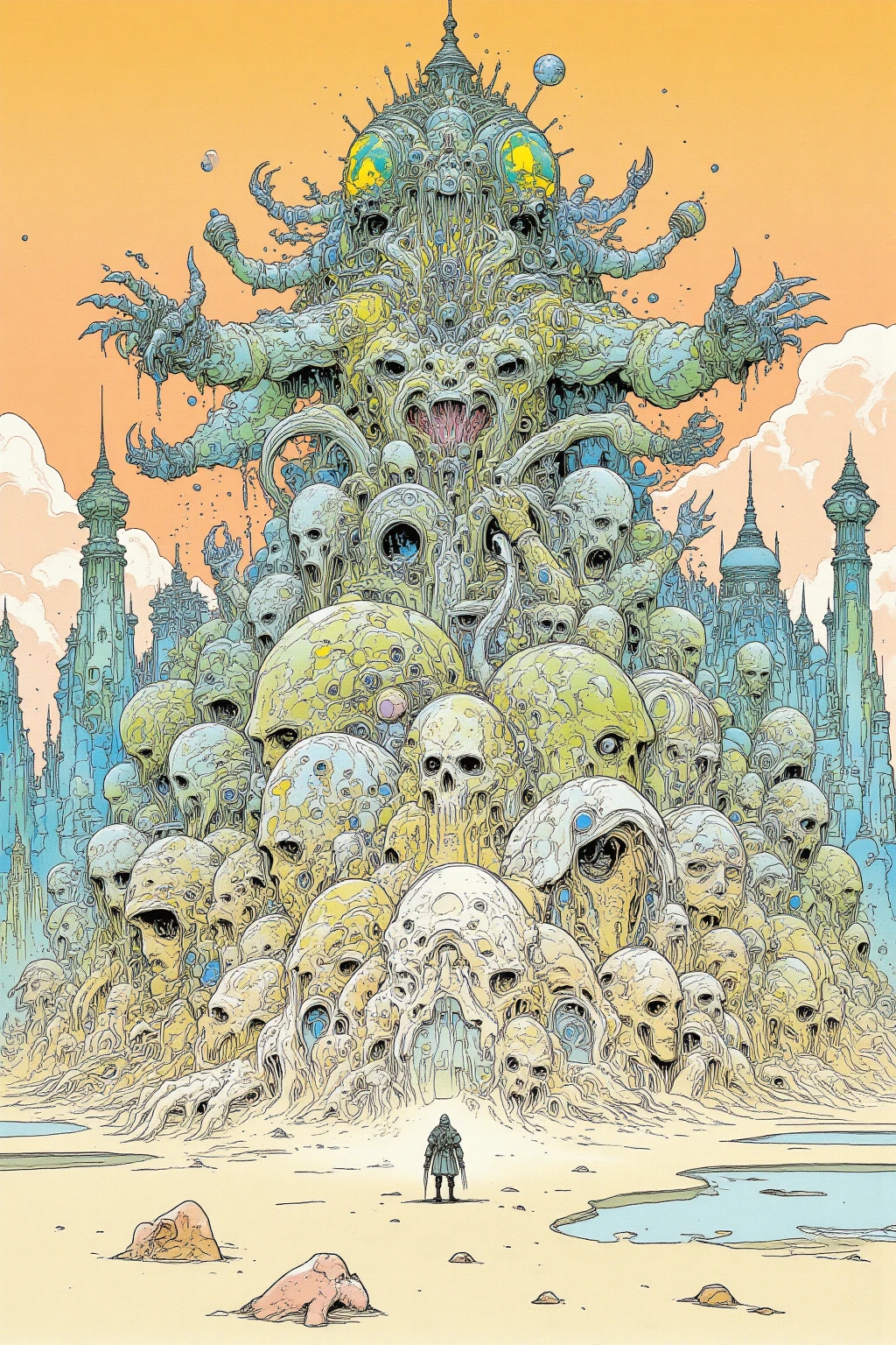 A surreal landscape, Alien creatures,intricate and detailed creatures ...