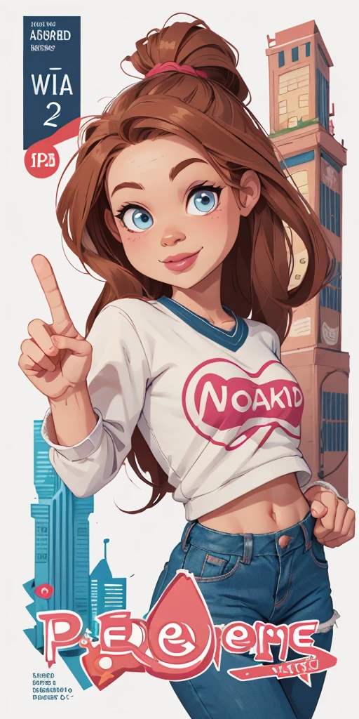 Cartoon style:1.2), Cartoon style Barbie showing peace sign with hand ...