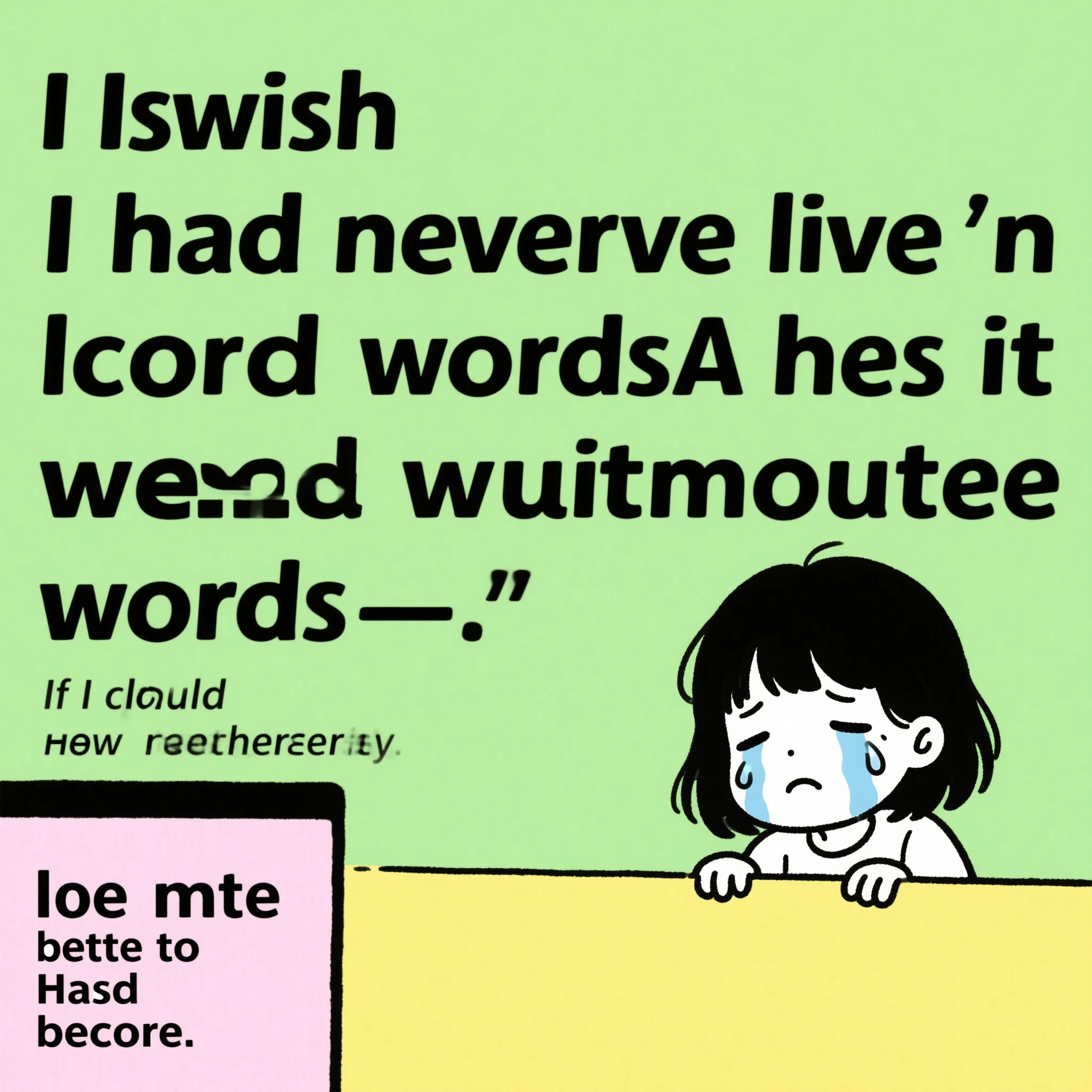 (I wish I had never learned words. A world without words- If I could ...