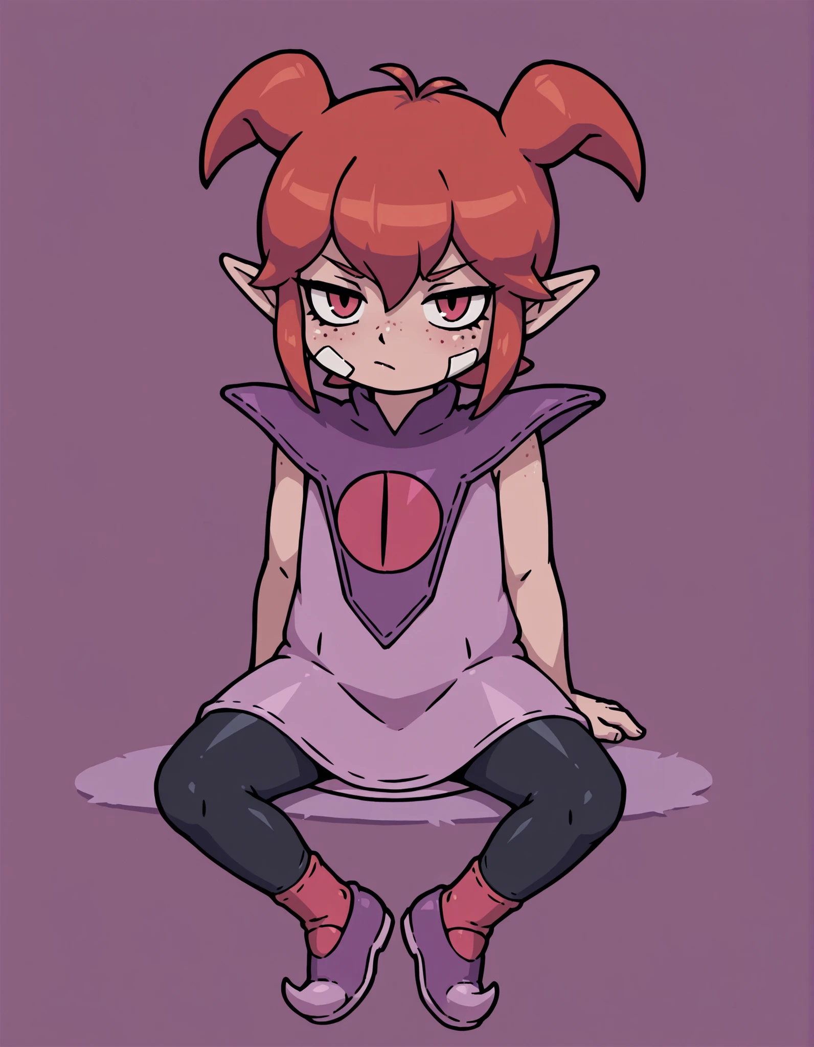 (DQB_DT), Beebz (Demon Turf),, solo, red hair, antenna hair, short ...