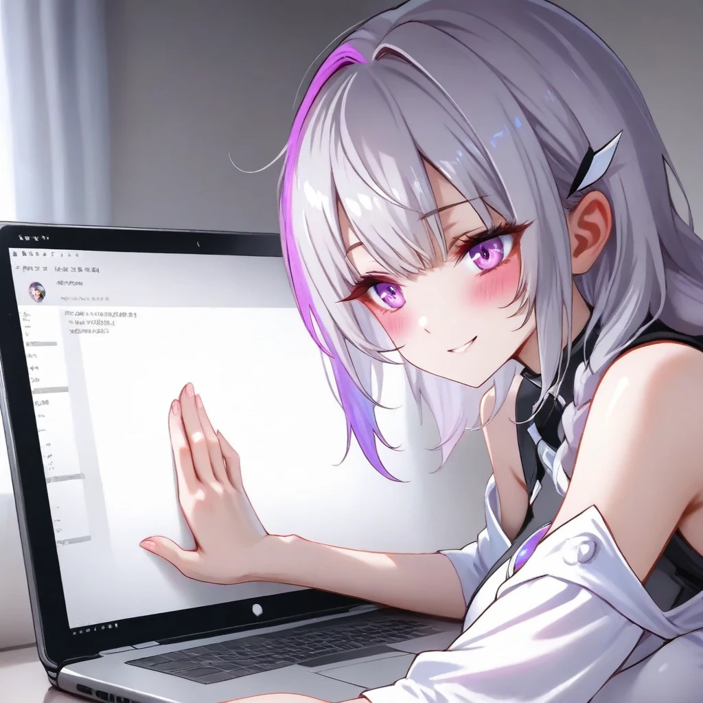 In a brightly colored anime-style picture，The girl is peeking out of ...