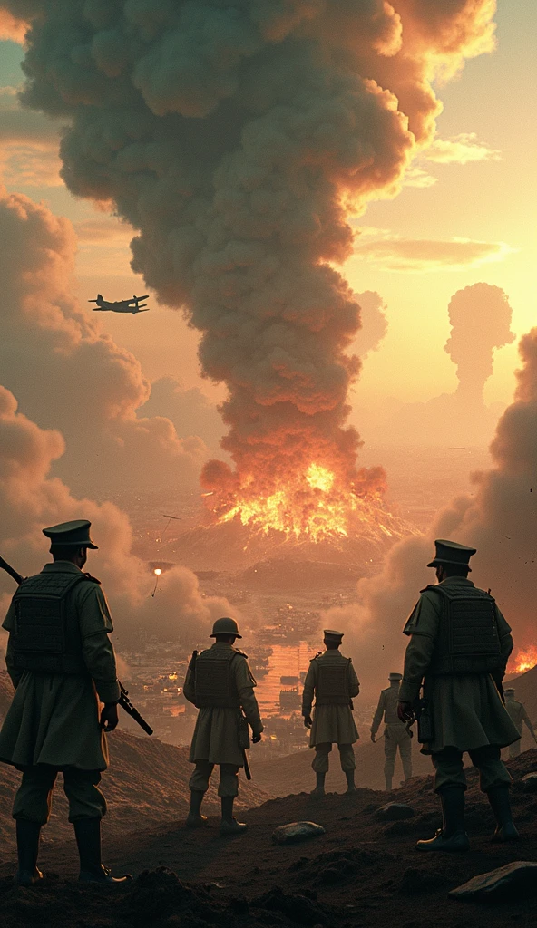 "Create a dramatic animated video showing a fictional war between India ...
