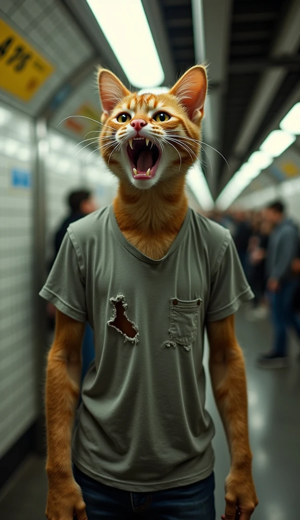 Whiskers sings defiantly in a subway tunnel, his voice echoing off tile ...