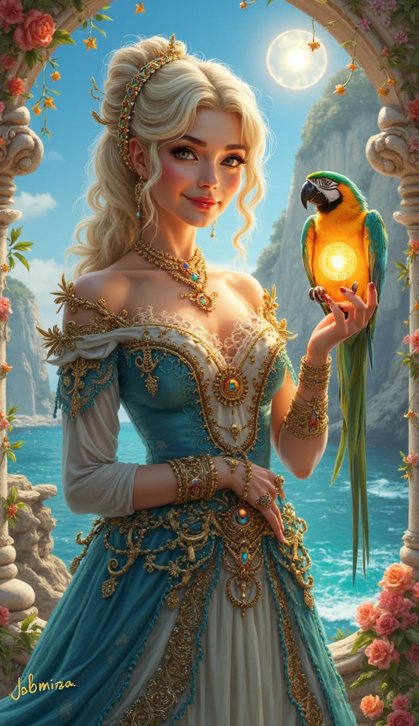 A stunning digital artwork featuring a radiant woman in a fantastical - SeaArt AI