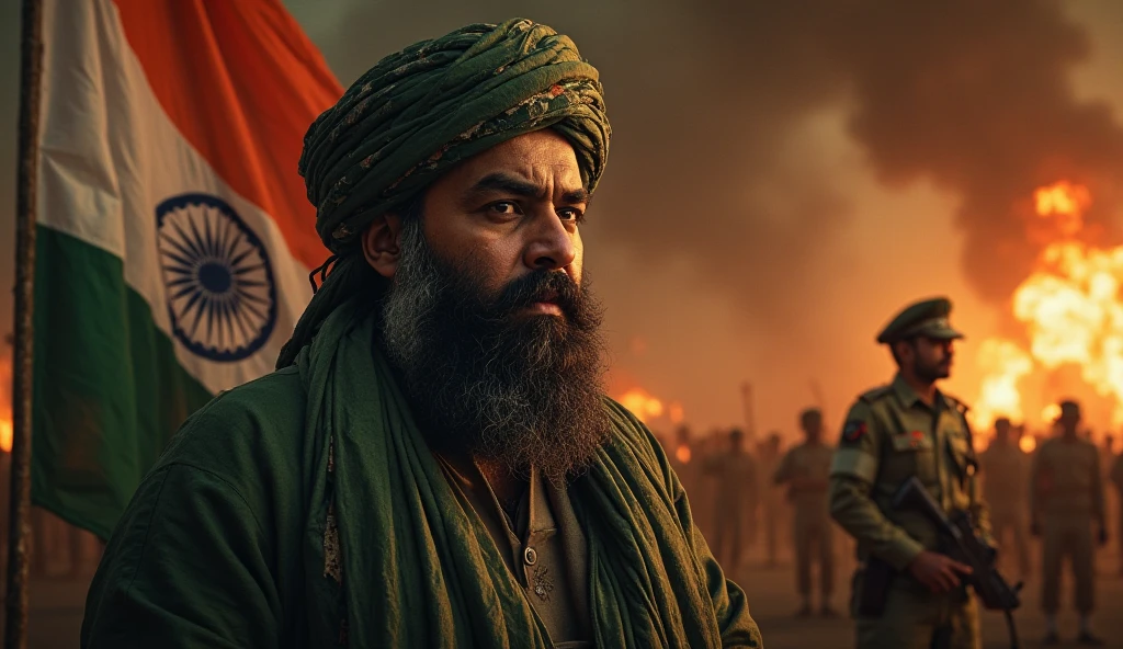 "Intense YouTube thumbnail showing Masood Azhar with a serious ...