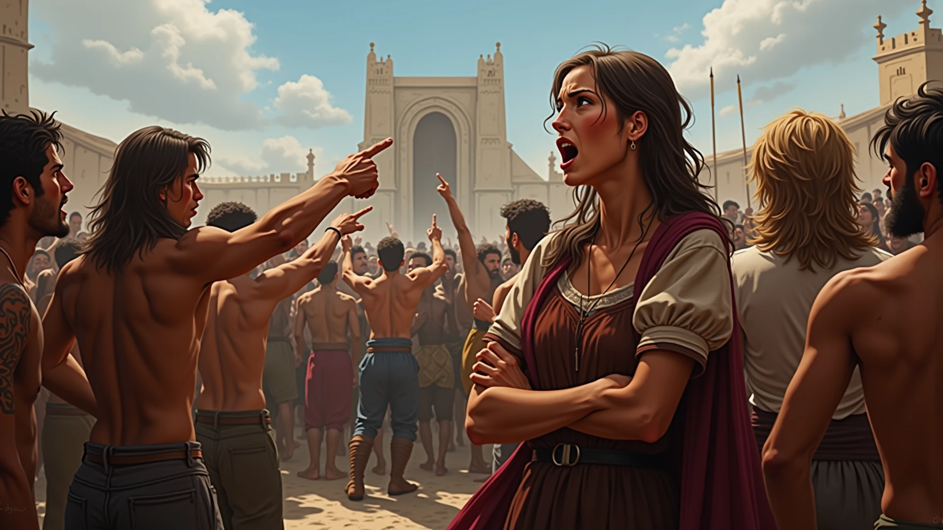 Arrest Roman Slave Girl, Slavic Tribe , Working On A Pig Farm - SeaArt AI