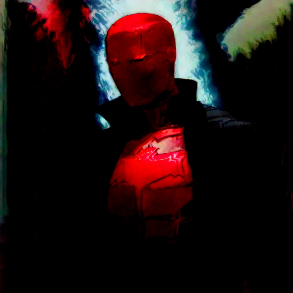 Red cap character, Jason Todd, stands full-length without a hood ...