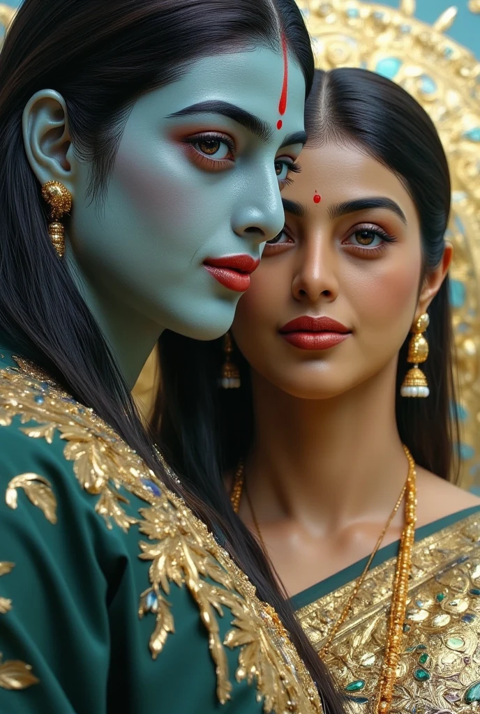 Create the image with face of lord shiva and body of parvati - SeaArt AI