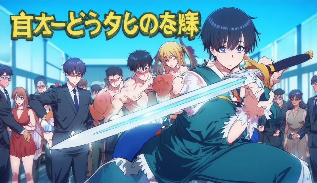 A highly detailed anime-style illustration of a male anime character in ...