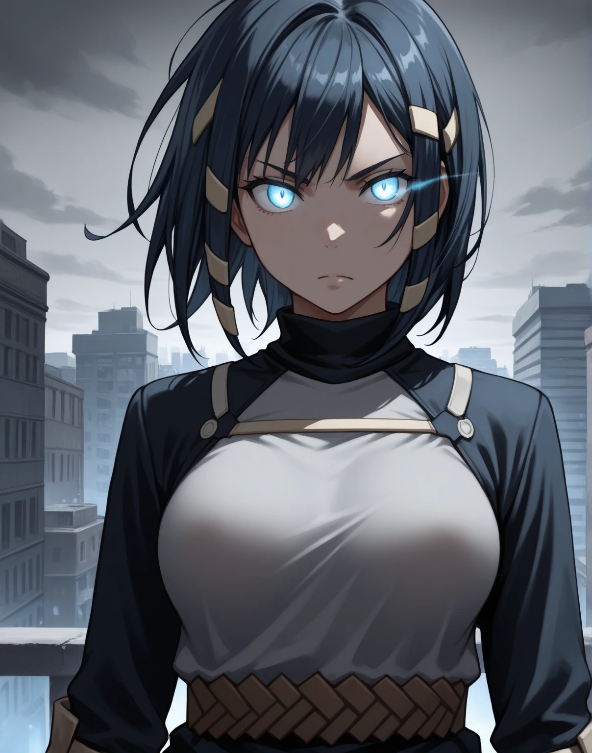 Masterpiece, Highest Quality, 1 girl, solo, arr0w , dark blue hair - SeaArt AI