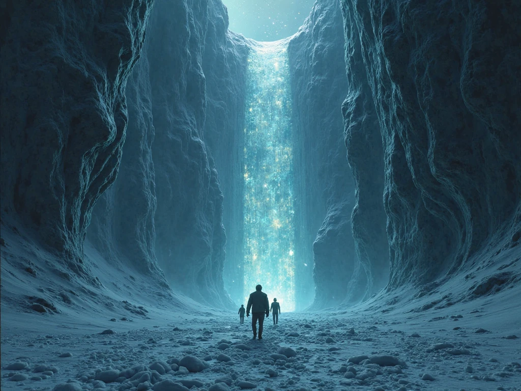 Square album cover, dark ancient chasm hidden under Antarctic ice - SeaArt AI