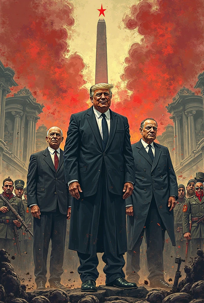 Make a political humor cartoon about fascism based on a critical stance ...