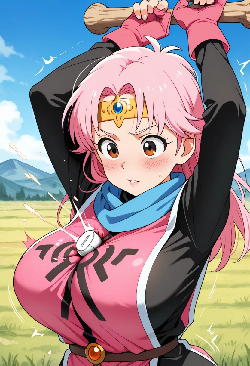 Masterpiece, Highest Quality, 1 girl, solo, Priest mm, pink hair ...