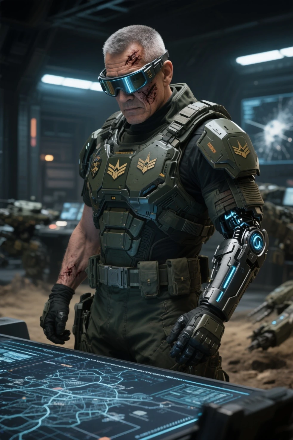 "A battle-hardened military leader in his early 60s, built like a tank ...