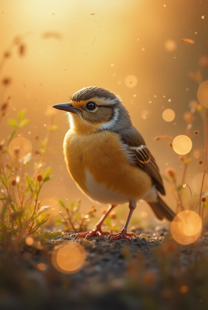 A mesmerizing close up portrait of a beautiful little bird illuminated ...