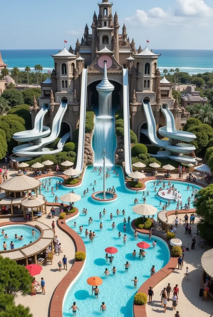 "An enormous and fantastical water park with multiple themed zones ...