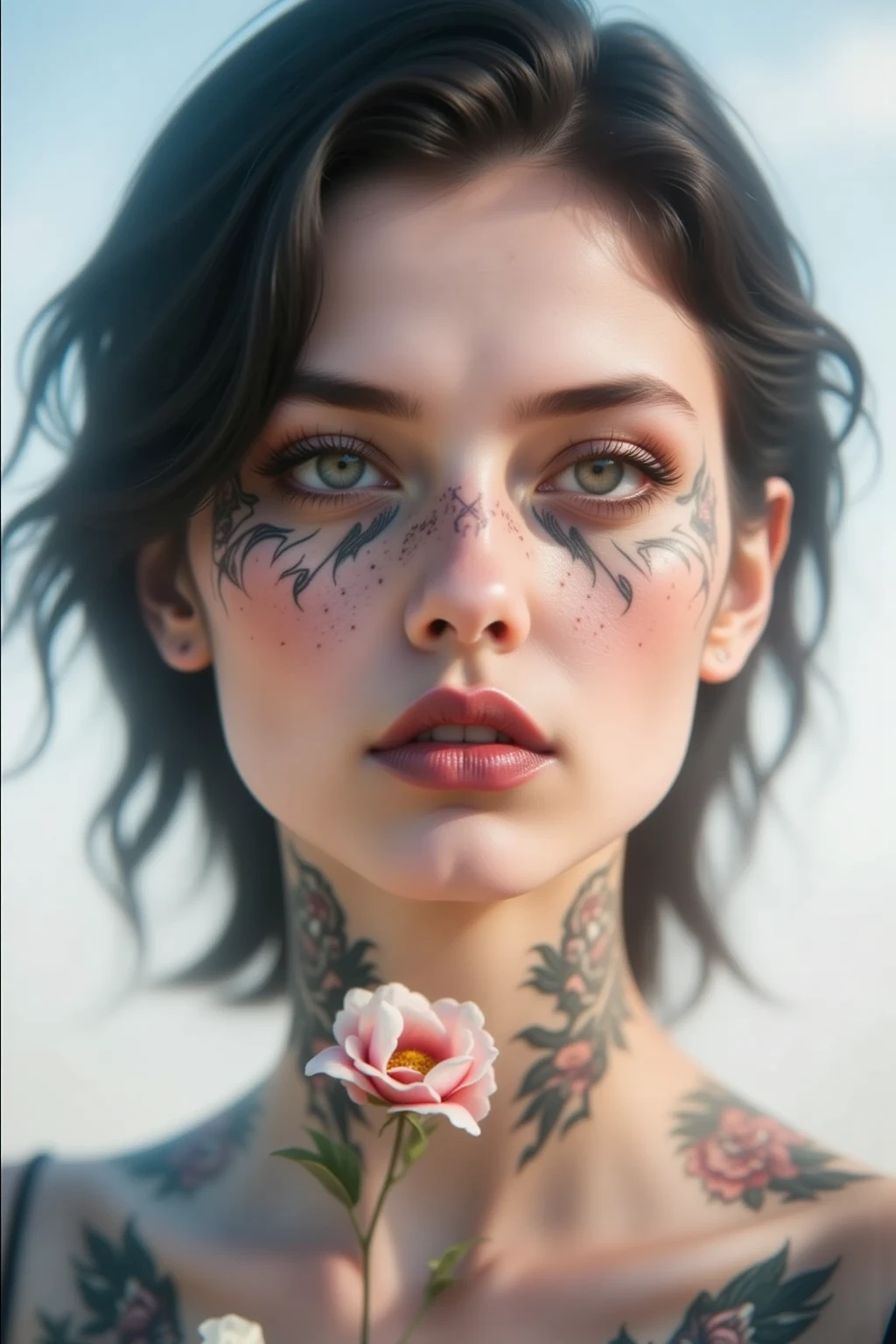 High quality female figure,Stunning double exposure,Soft wave effect ...