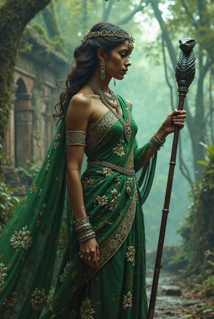 Amara, the Serpent Empress In the heart of a primordial forest - SeaArt AI