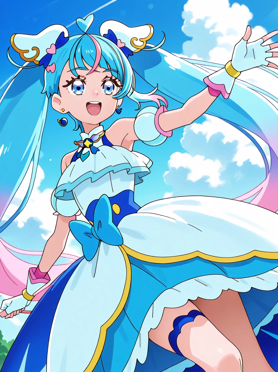 Expanding Sky！Pretty Cure、Cure Sky、prom dress、Looks happy - SeaArt AI