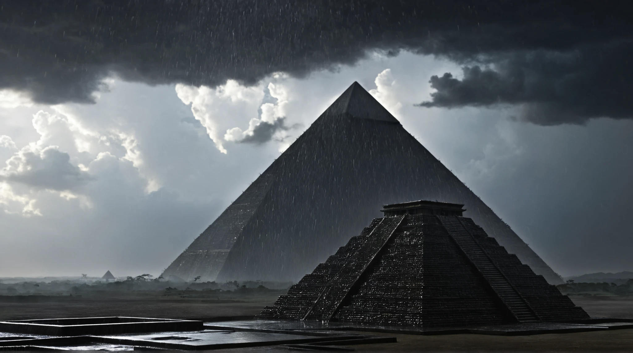 ( Highest Quality , masterpiece), ( dark sky, rain, horizon - SeaArt AI