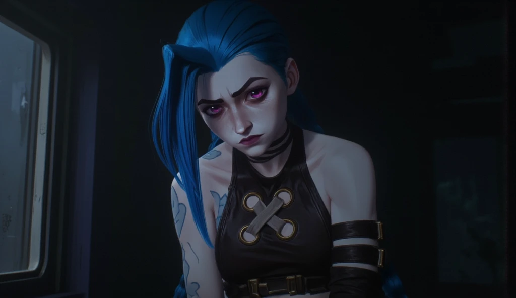 Arcane style , Arcane, Jinx with blue hair, Jinx hairstyle with braids ...