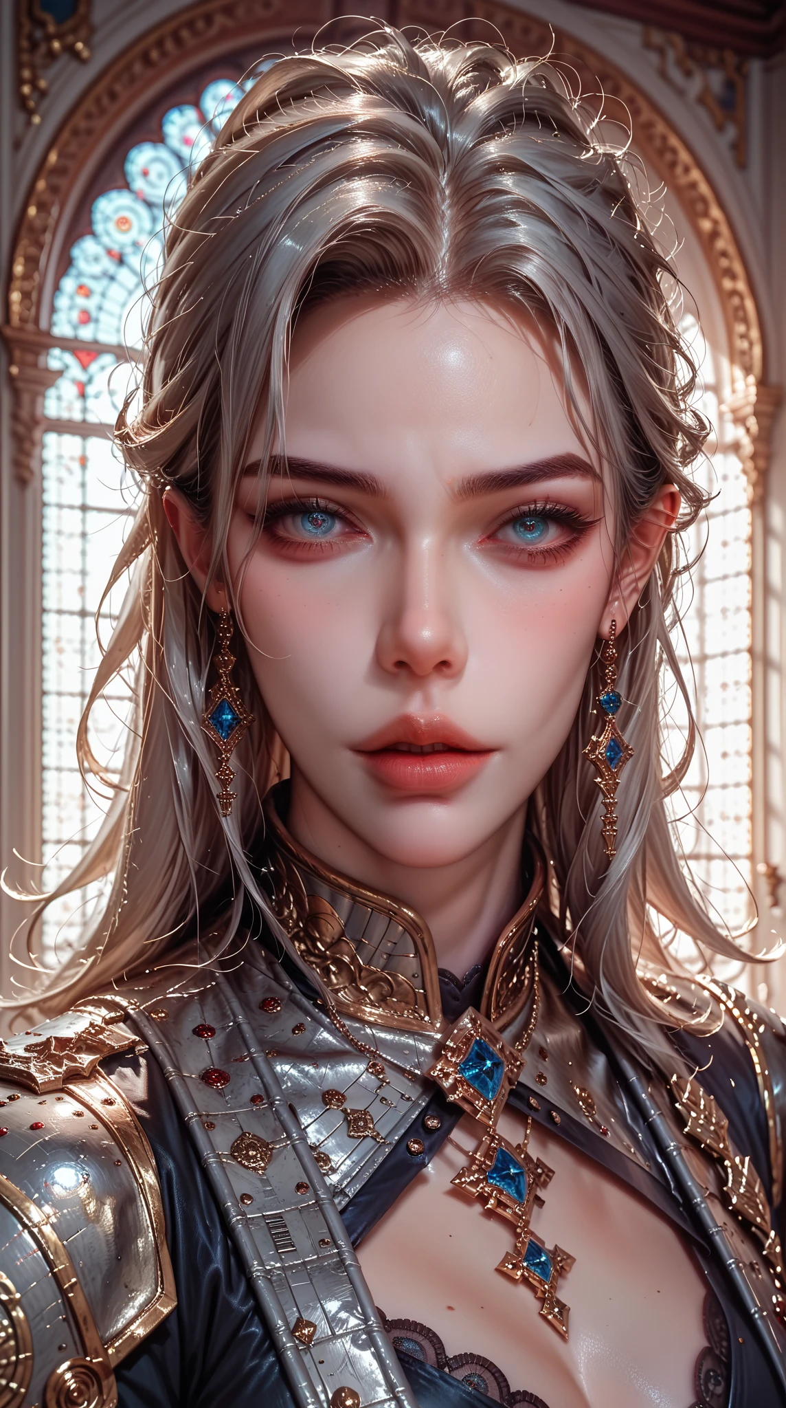 Noble Painting of a Woman in Powerful Armor ，bright eyes， Stunning ...