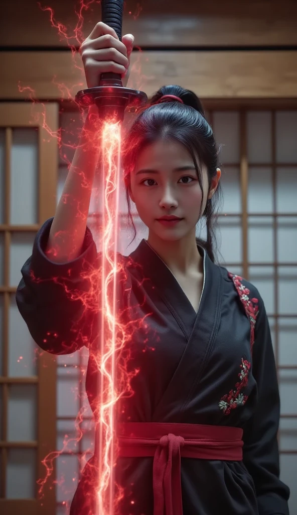A Japanese female swordsman who obtained an enchanted sword