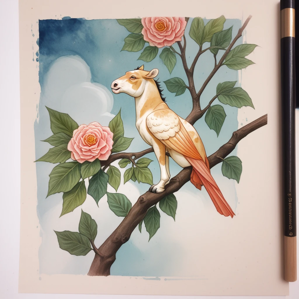 Create a watercolor painting depicting the sacred birth of Prince ...