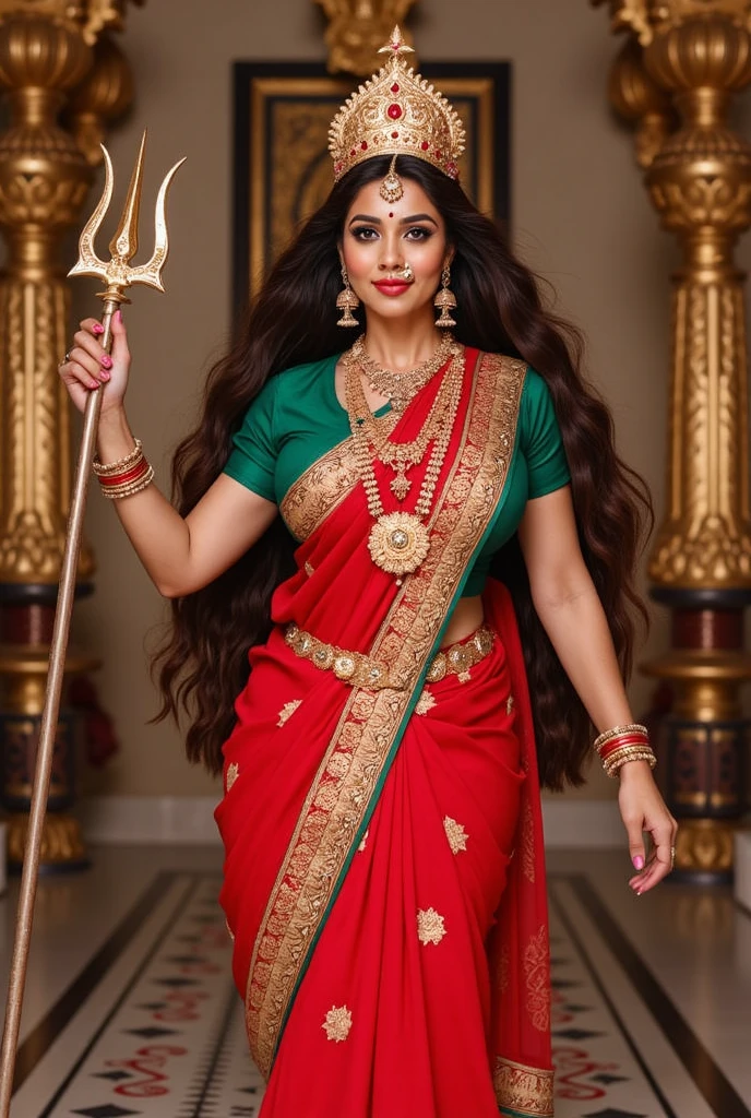 "Create an image of the wonderful Goddess Parvati, with stunning facial ...