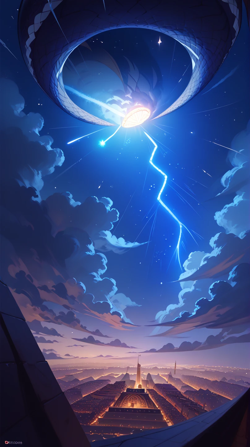 , gaint cobra flying above the pyramids, giant cobra , giant snake ...