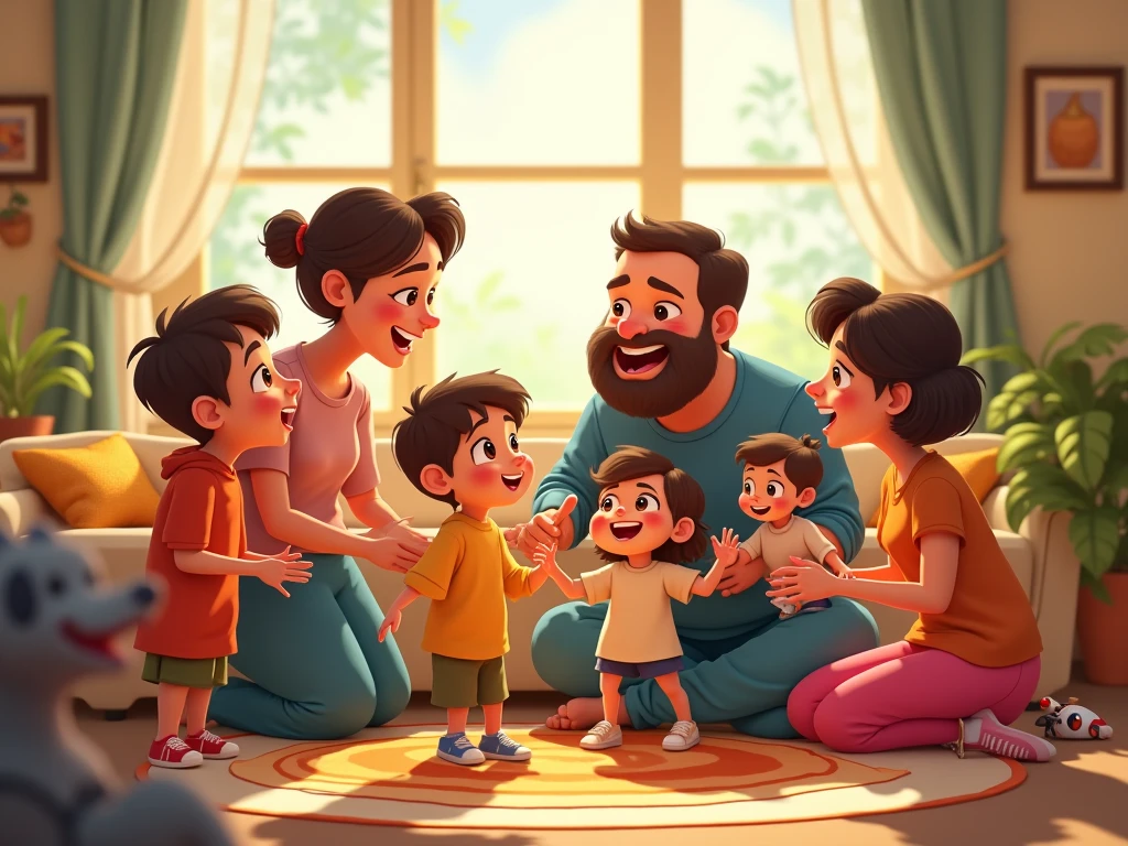Animated family day - SeaArt AI