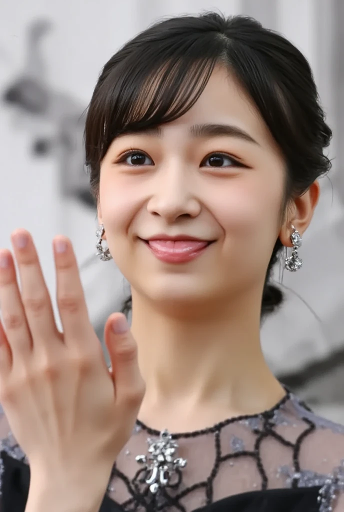 Extreme close-up high-angle portrait of a stunningly beautiful young ...