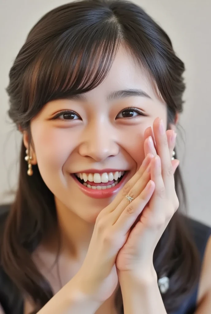 Extreme close-up high-angle portrait of a stunningly beautiful young ...