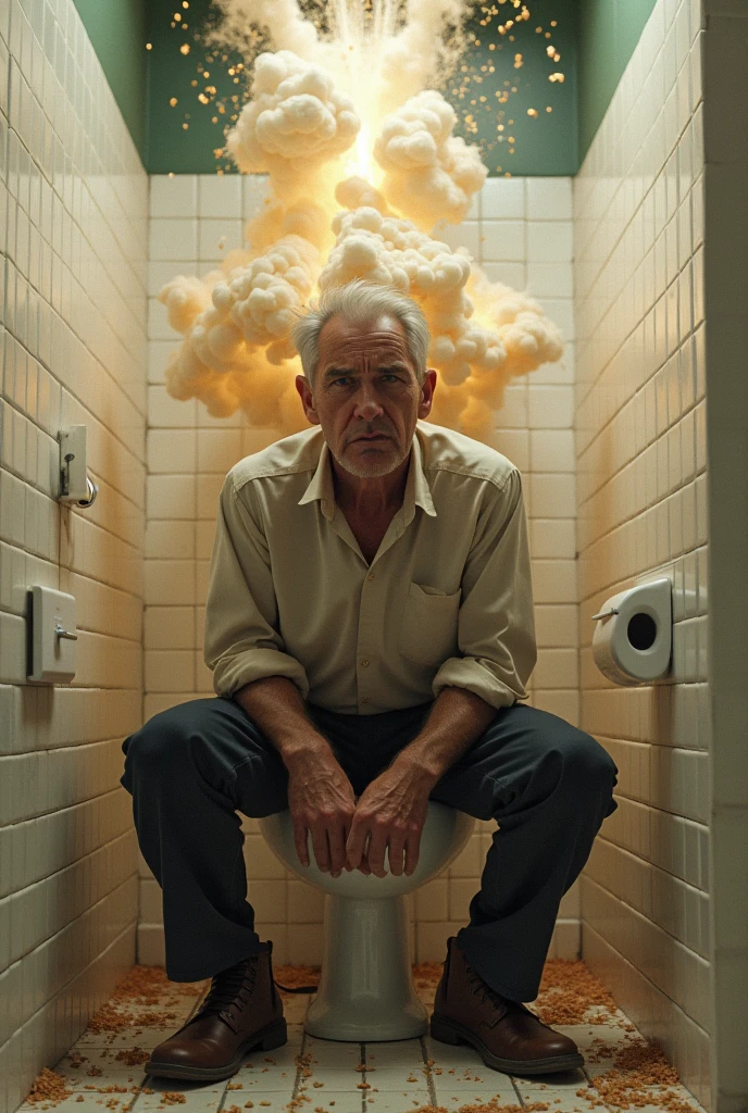 Man pooping that explodes - SeaArt AI