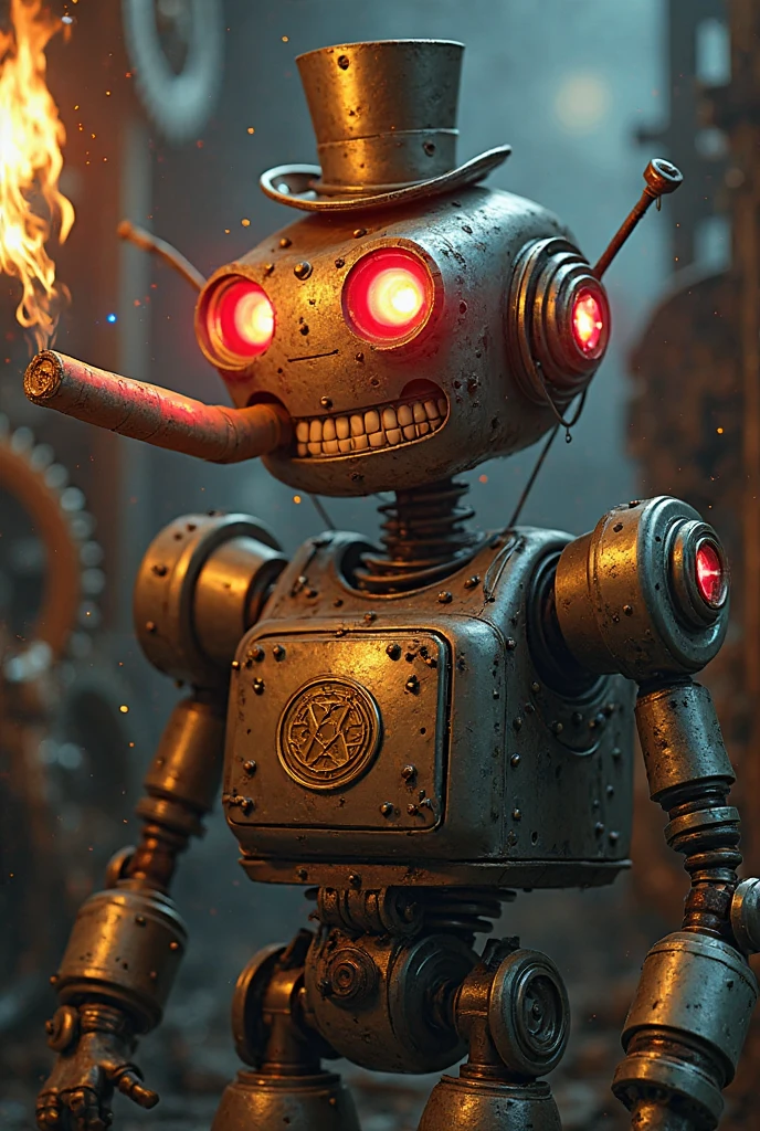 And radiates an aura of authority and power, hovers around. robot ...