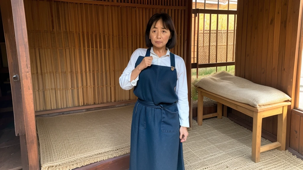 A Sumerian farmer stirs on a thin reed mat atop a low wooden bench in a ...