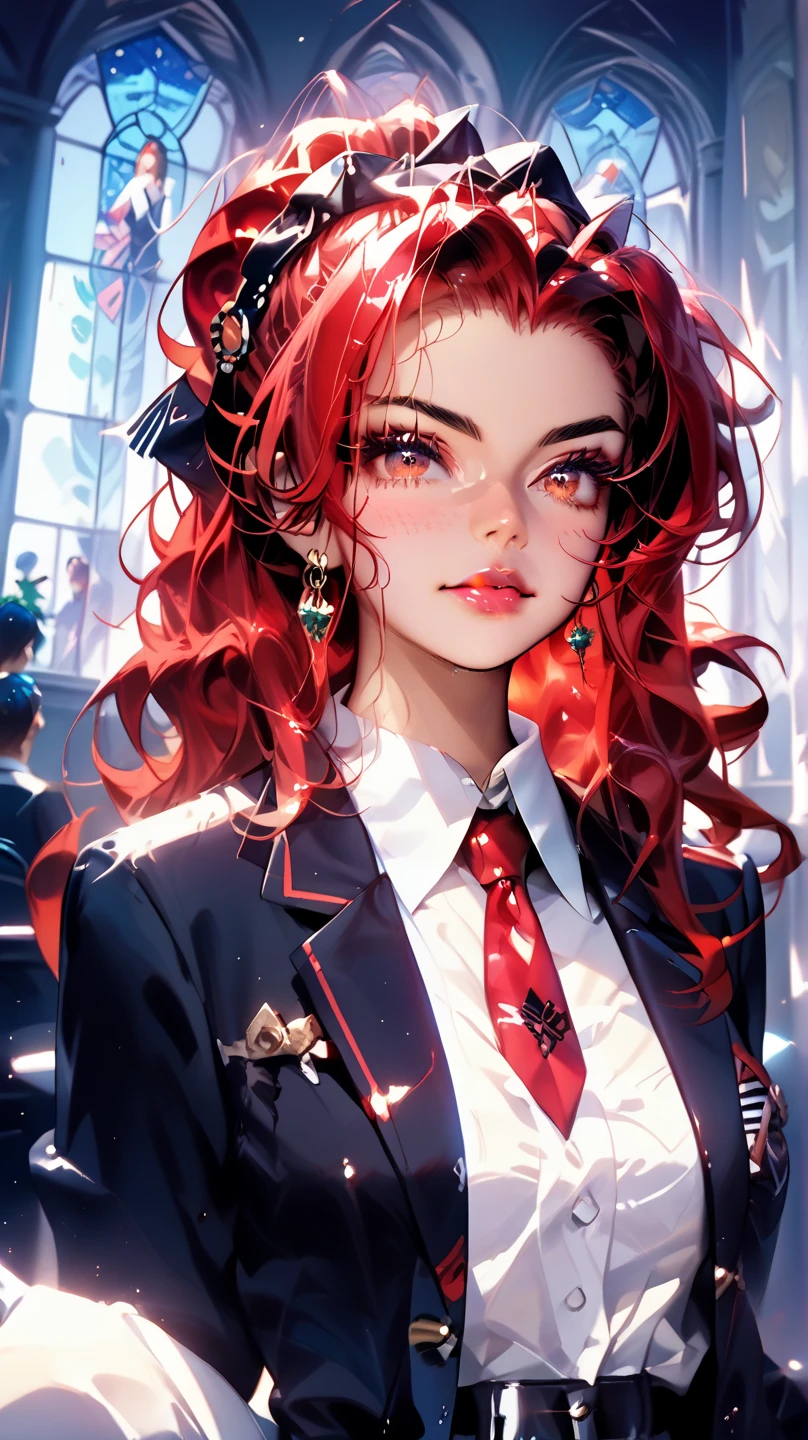 Depict Rias Gremory from the anime "High School DxD", long crimson hair ...