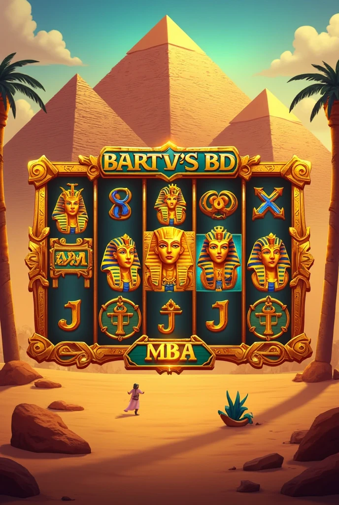 A captivating UI/UX slot game interface designed with an ancient Egypt ...