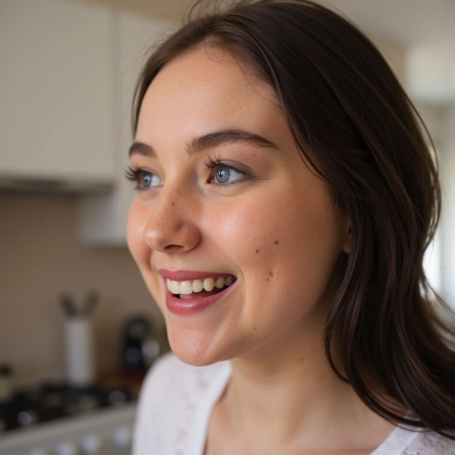 Photograph, extreme close up of face, lora training set A beautiful ...