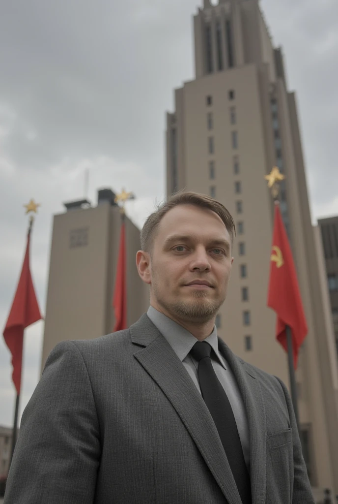A Soviet-style portrait of a mrserloko man for the cover of a socialist ...