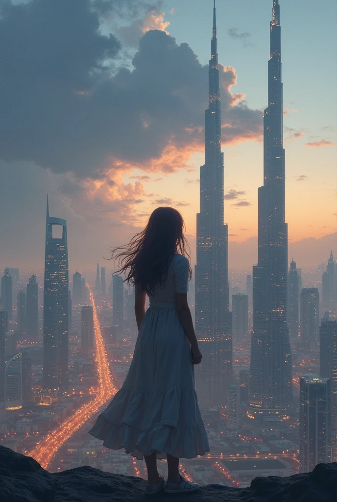 Real image of a girl of medium build who can only see her back and of ...
