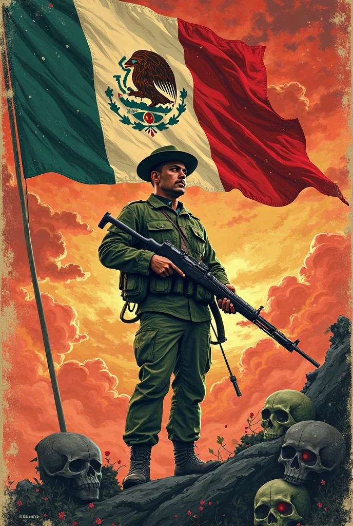 World War II propaganda poster with Mexican characteristics - SeaArt AI